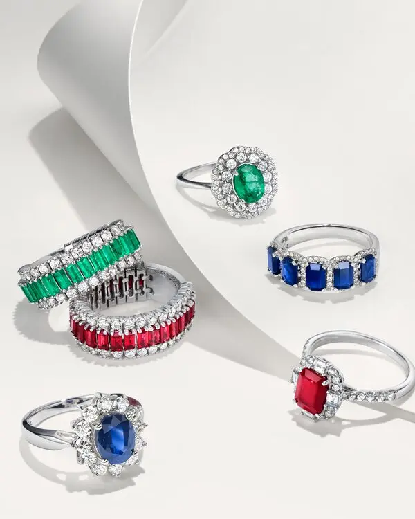 Bloomingdale'S Emerald And Diamond Ring In 14k White Gold - Green/white