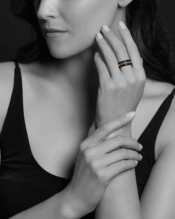 Lagos Meridian Caviar Stacking Ring