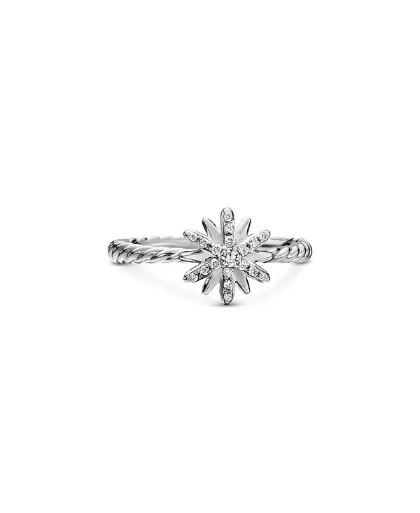 David Yurman Sterling Starburst Ring With Diamonds - Silver