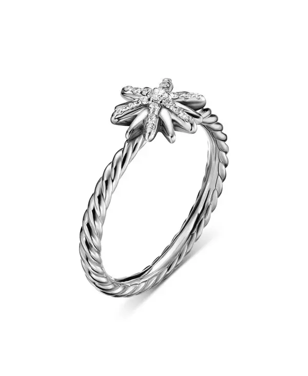 David Yurman Sterling Starburst Ring With Diamonds - Silver