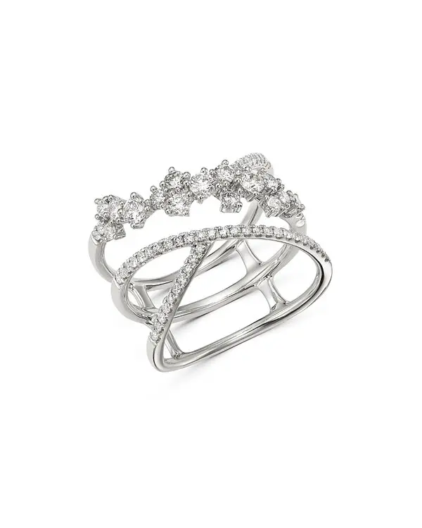 Bloomingdale'S Diamond Crossover Ring In 14k Gold - White
