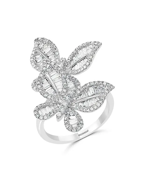 Bloomingdale'S Diamond Butterfly Statement Ring - White