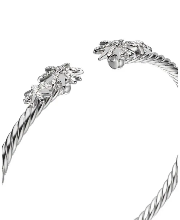David Yurman Sterling Starburst Bangle With Diamonds - Silver