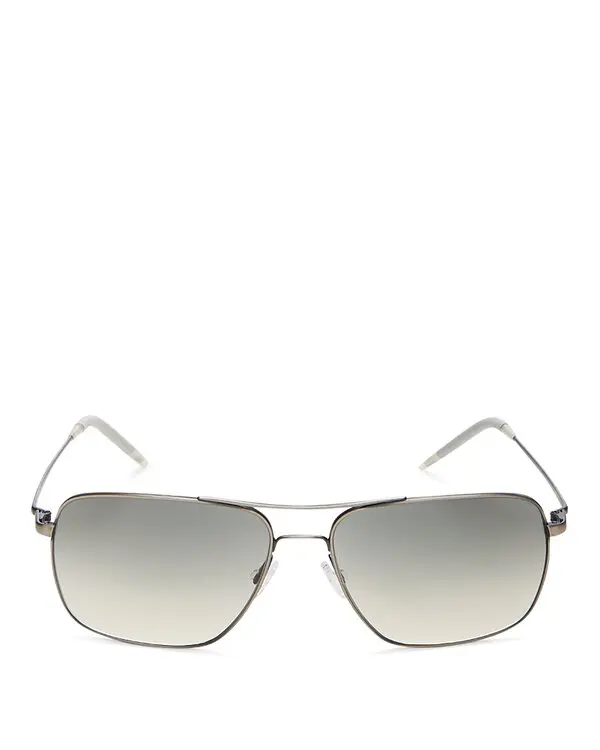 Oliver Spencer Clifton Brow Bar Square Sunglasses - Antique Pewter/shale Gradient