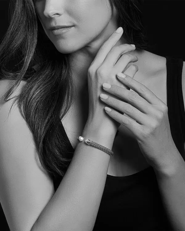 Lagos Sterling Silver And 18k Yellow Gold Pearl Cuff - White/silver