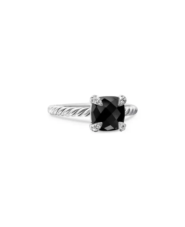 David Yurman Chatelaine Ring With And Diamonds - Black Onyx