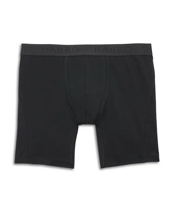 Hanro Cotton Essentials Long-leg Boxer Briefs - Black