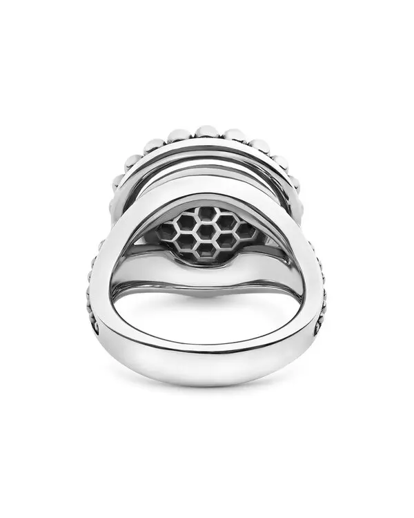 Lagos Sterling Silver Maya Blue Ceramic Ring