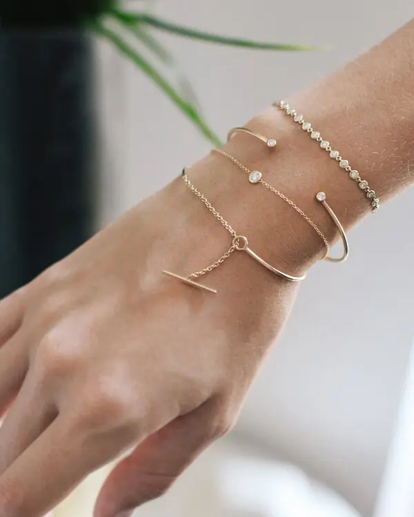 Zoe Chicco 14k Gold Diamond Bezel Chain Bracelet