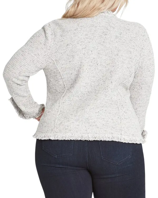NIC+ZOE Fringe Mix Knit Jacket - Sugar Cookie