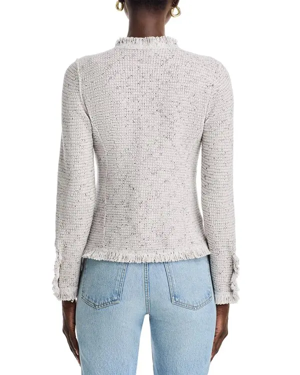 NIC+ZOE Fringe Knit Jacket - Sugar Cookie