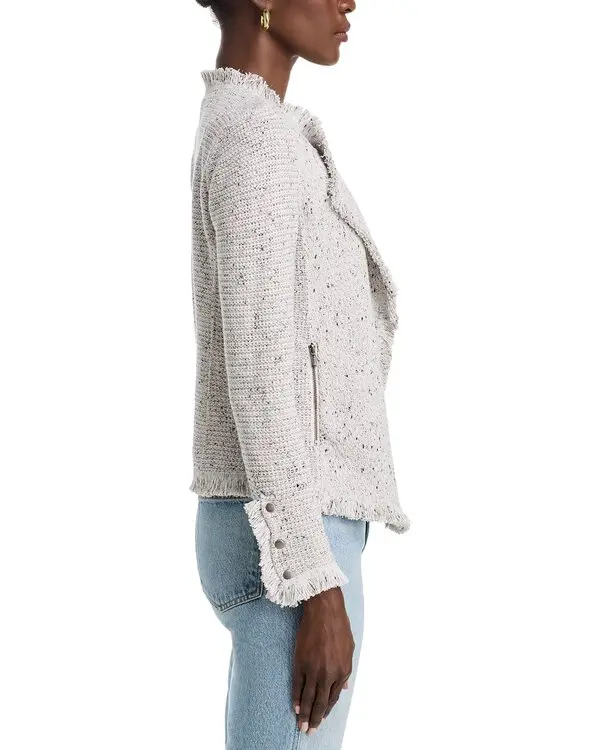 NIC+ZOE Fringe Knit Jacket - Sugar Cookie