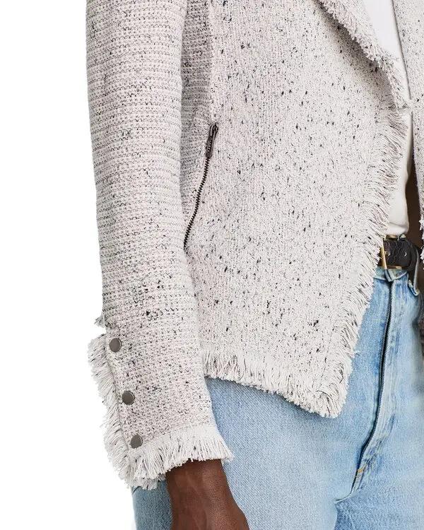 NIC+ZOE Fringe Knit Jacket - Sugar Cookie