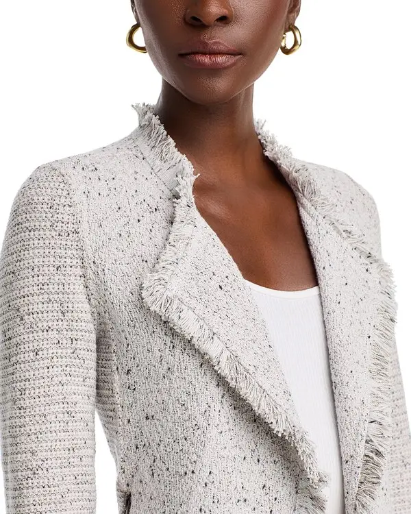 NIC+ZOE Fringe Knit Jacket - Sugar Cookie