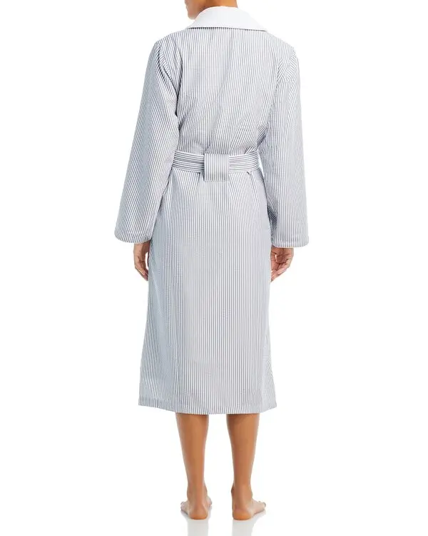 KASSATEX Fleece Lined Seersucker Bathrobe