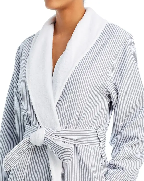 KASSATEX Fleece Lined Seersucker Bathrobe