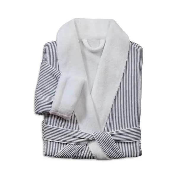 KASSATEX Fleece Lined Seersucker Bathrobe