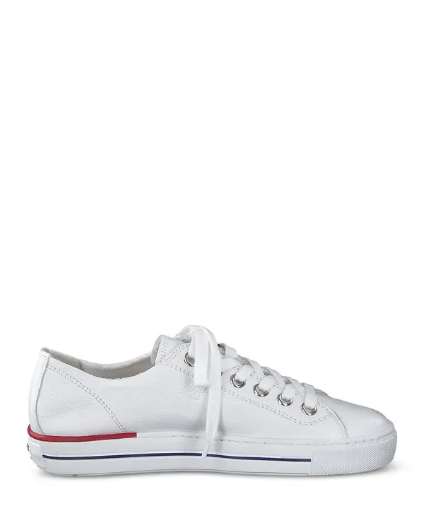 Paul Green Carly Lace Up Sneakers - White Leather