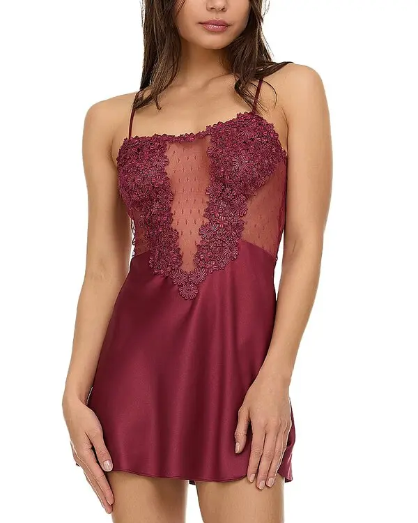 Flora Nikrooz Showstopper Charmeuse Chemise - Wine