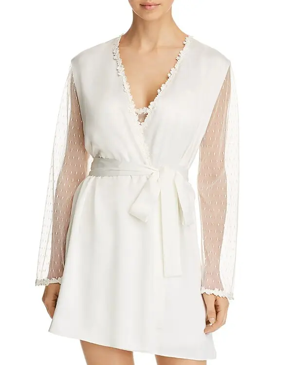 Flora Nikrooz Showstopper Charmeuse Cover-up Robe - Ivory