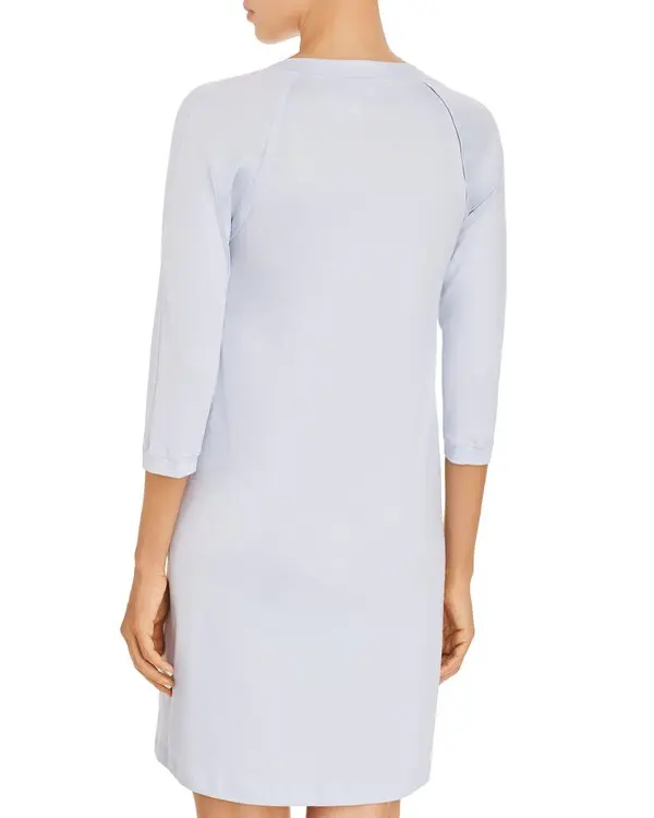 Hanro Pure Essence Three-quarter Sleeve Gown - Blue Glow