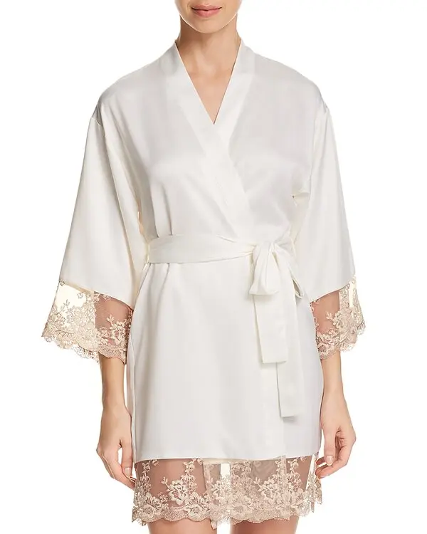 Flora Nikrooz Rosa Charmeuse Kimono - Ivory