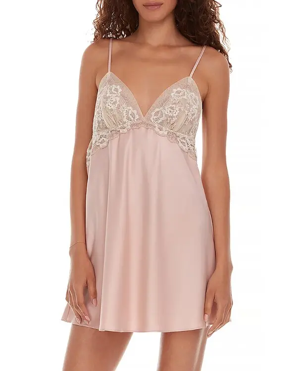 Flora Nikrooz Rosa Charmeuse Chemise - Smokey Rose