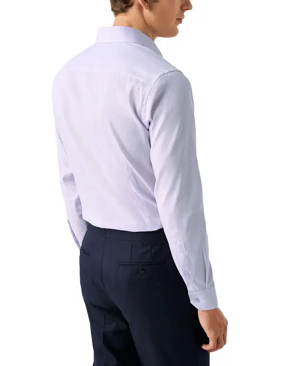 Eton Slim Fit Textured Solid Shirt - Purple | Editorialist