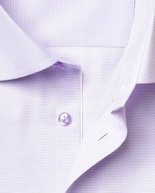 Eton Slim Fit Textured Solid Shirt - Purple