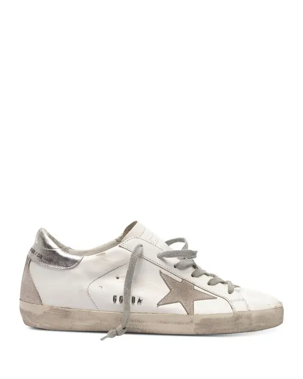 GOLDEN GOOSE Super-star Low Top Sneakers - White/silver