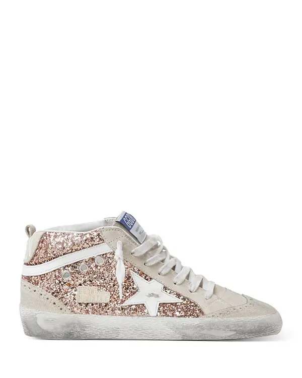 Golden Goose Mid Star Glitter Mid-top Sneakers - Rose Gold Glitter