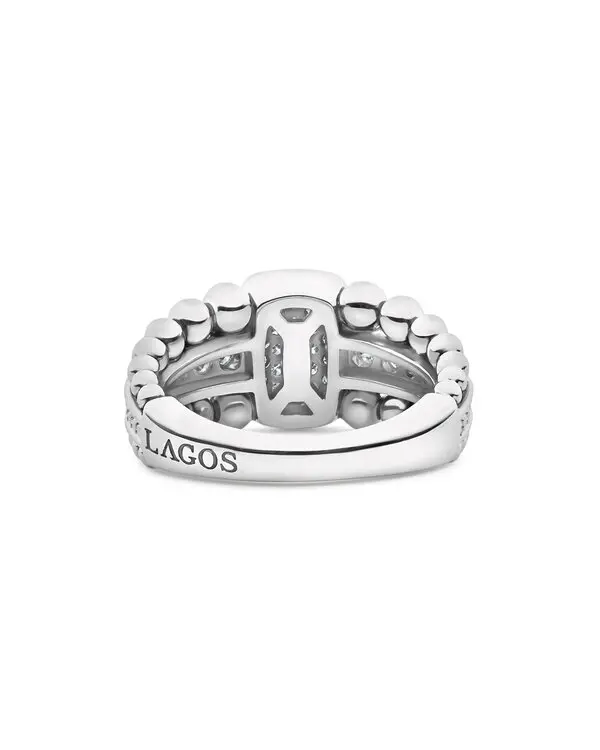 Lagos Sterling Silver Caviar Spark Diamond Ring