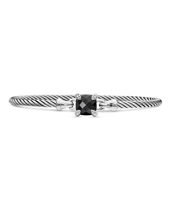 David Yurman Chatelaine Bracelet With Onyx And Diamonds - Onyx/silver