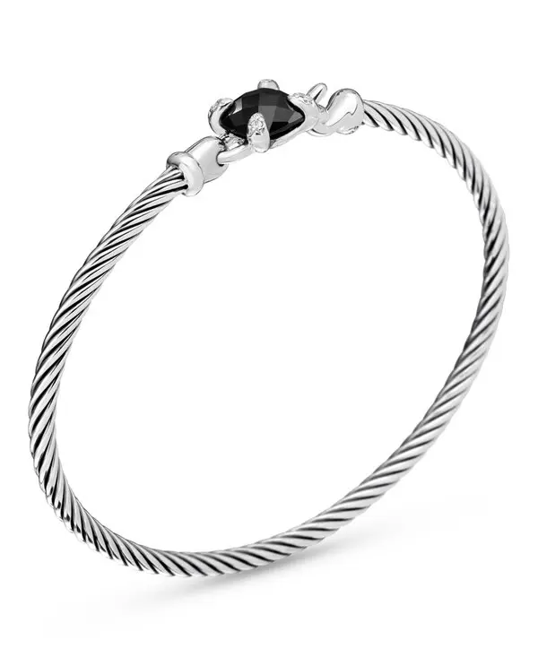 David Yurman Chatelaine Bracelet With Onyx And Diamonds - Onyx/silver