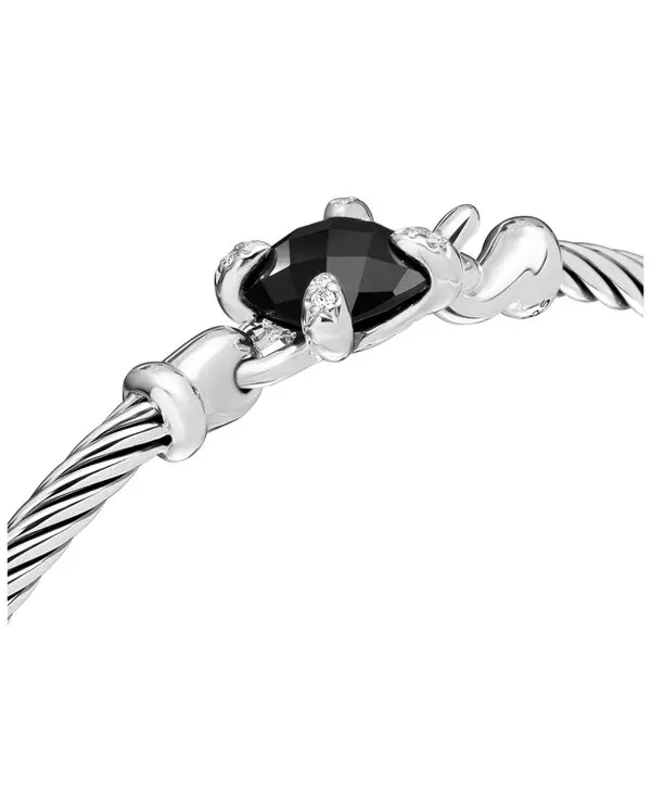 David Yurman Chatelaine Bracelet With Onyx And Diamonds - Onyx/silver
