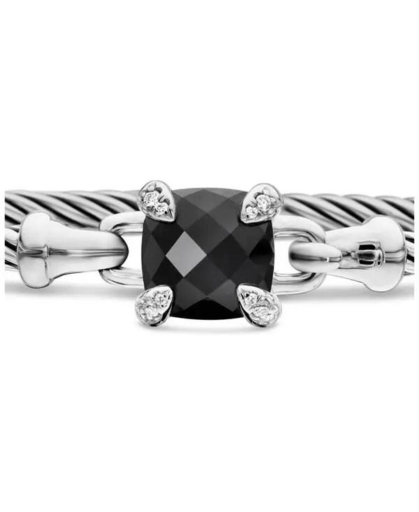 David Yurman Chatelaine Bracelet With Onyx And Diamonds - Onyx/silver