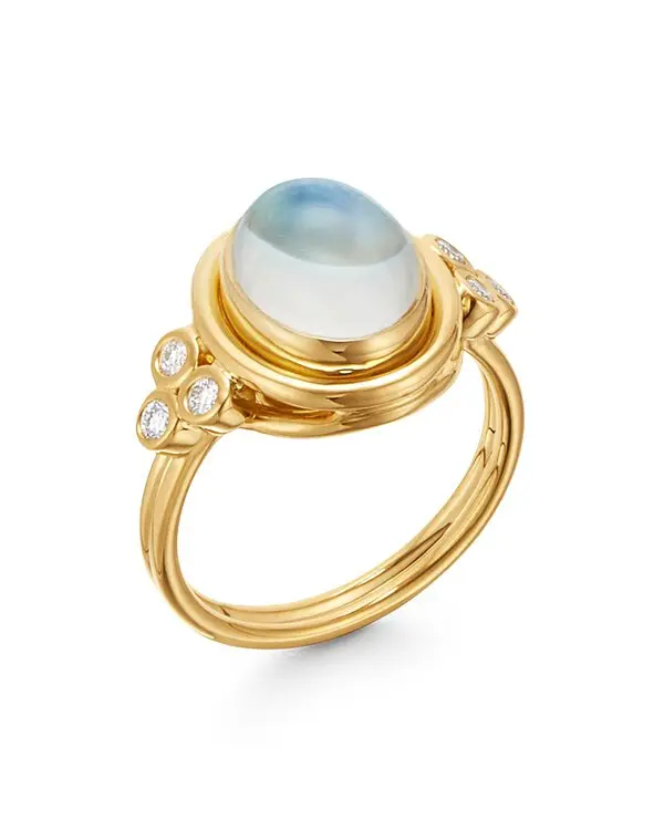 Temple St. Clair 18k Yellow Gold Moonstone And Diamond Ring - Blue/gold