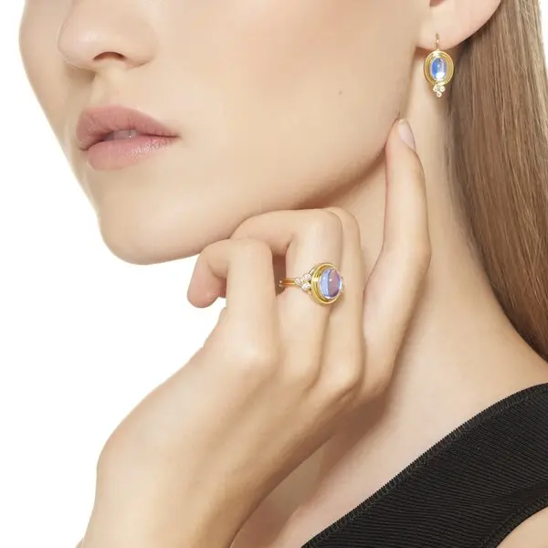 Temple St. Clair 18k Yellow Gold Moonstone And Diamond Ring - Blue/gold