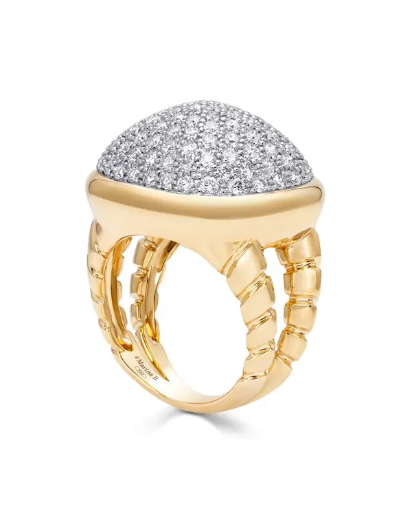 Marina B 18k Yellow Gold Diamond Tigella Dome Ring - White/gold