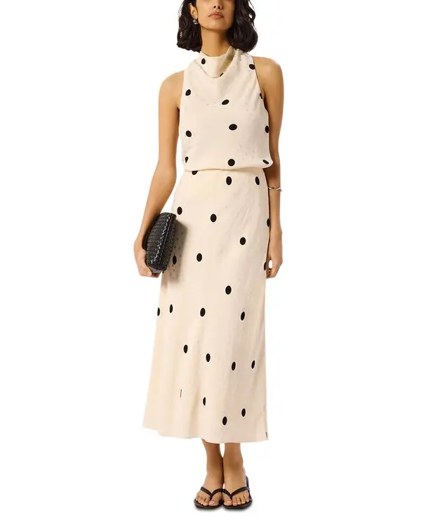 Whistles Jacquard Spots Midi Skirt