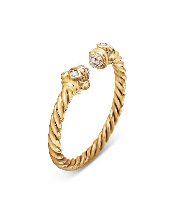 David Yurman Renaissance 18k Yellow Gold Ring With Diamonds - White/gold