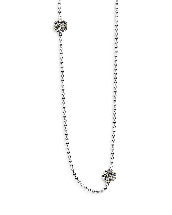 Lagos Love Knot Station Necklace - Silver