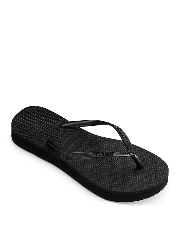 Havaianas Slim Flatform Thong Sandals - Black