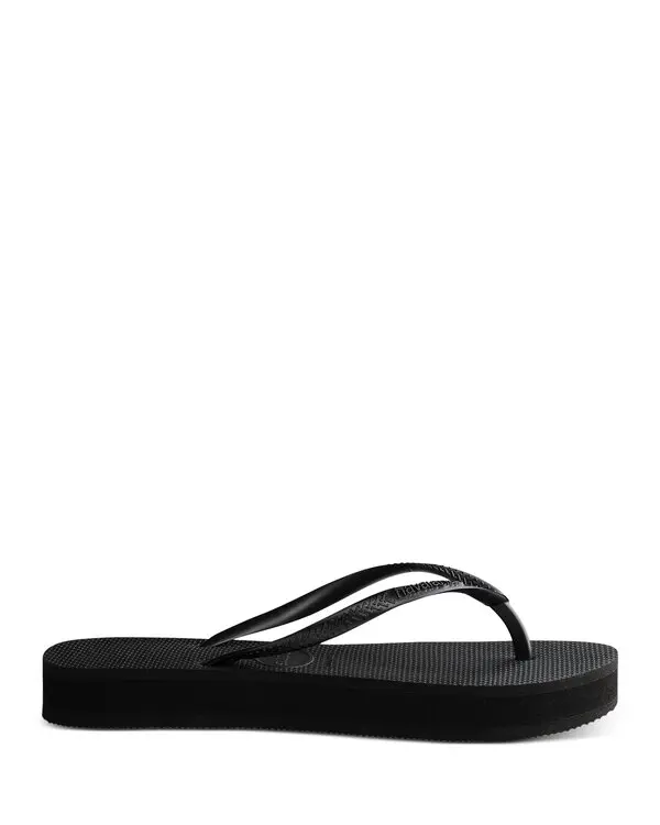 Havaianas Slim Flatform Thong Sandals - Black