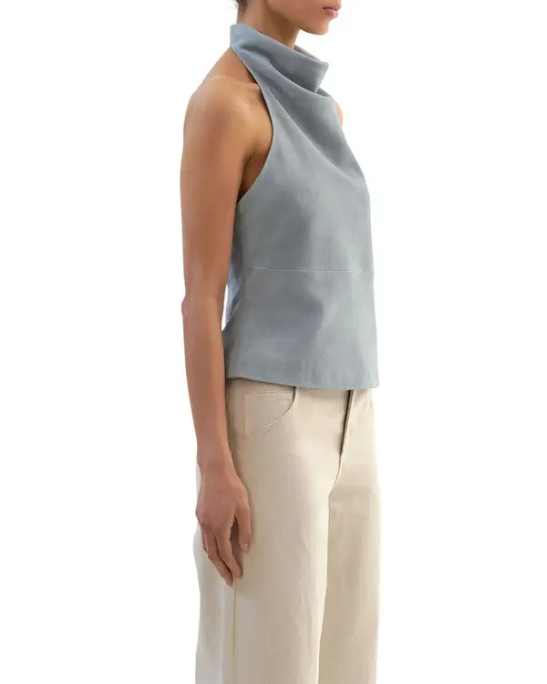 LAMARQUE Suede Halter Top