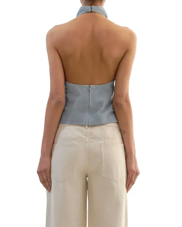 LAMARQUE Suede Halter Top