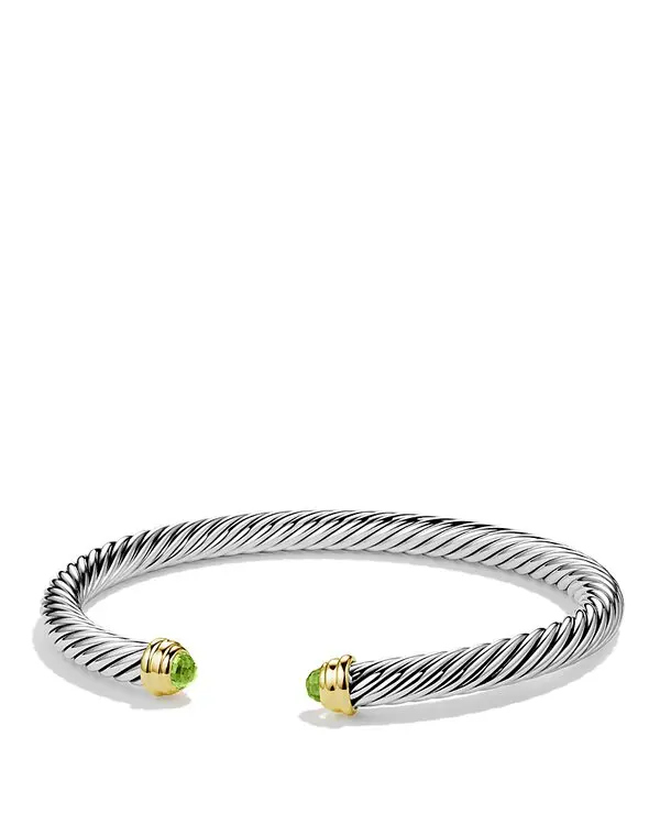 David Yurman Cable Classics Bracelet With 14k Gold - Peridot