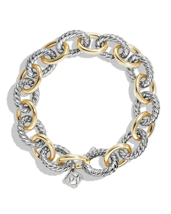 David Yurman Oval Link Bracelet - Silver/yellow Gold