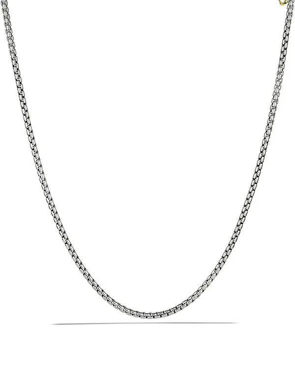 David Yurman Medium Box Chain With Gold - Silver/yellow Gold