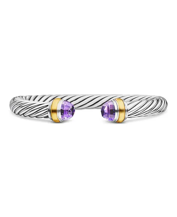 David Yurman Cable Classics Bracelet With 14k Yellow Gold - Amethyst